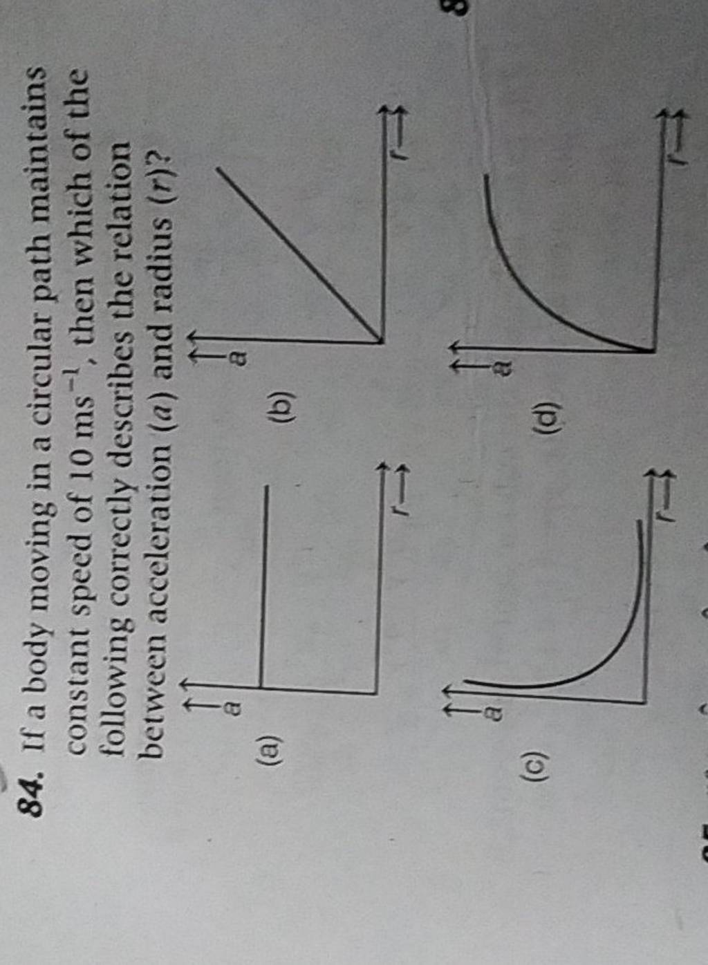 If a body moving in a circular path maintains constant speed of 10 ms−1,