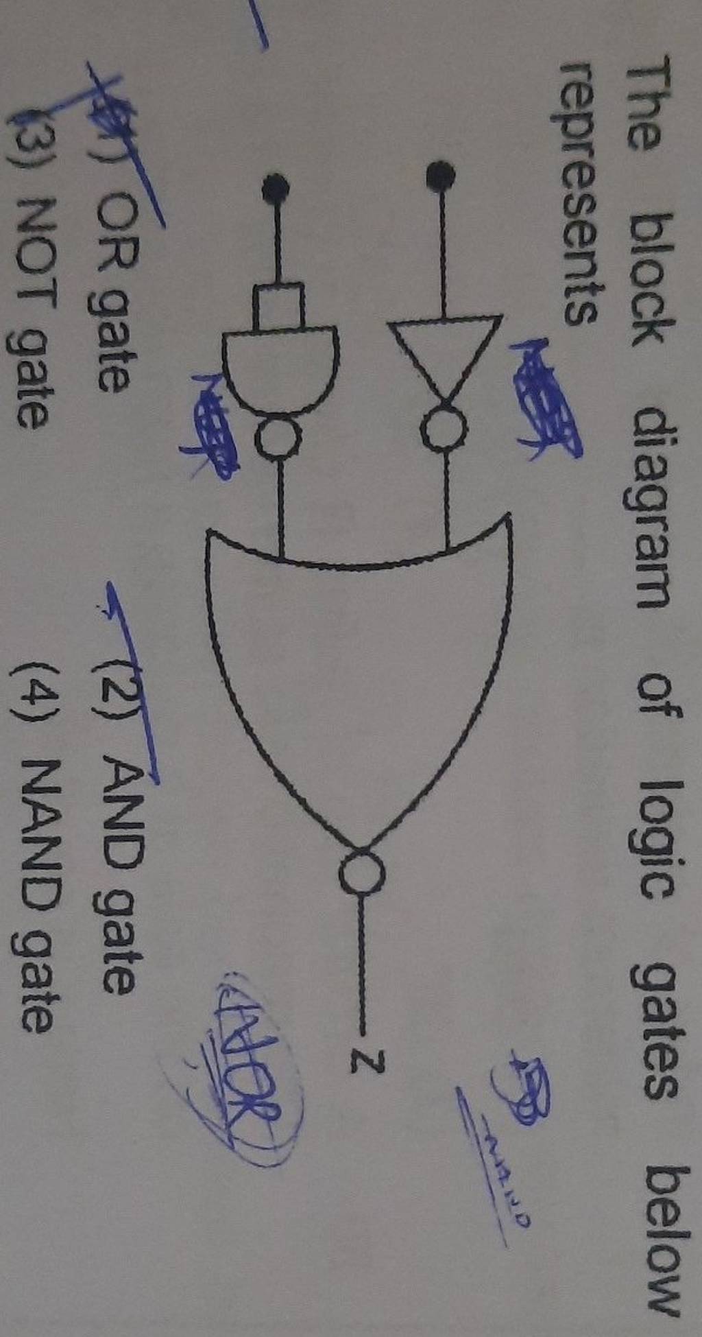 The block diagram of logic gates below represents | Filo