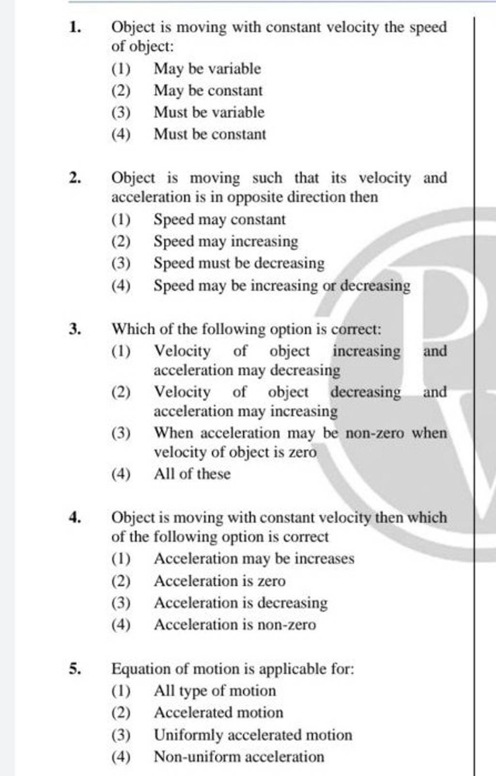 Object Is Moving With Constant Velocity The Speed Of Object Filo