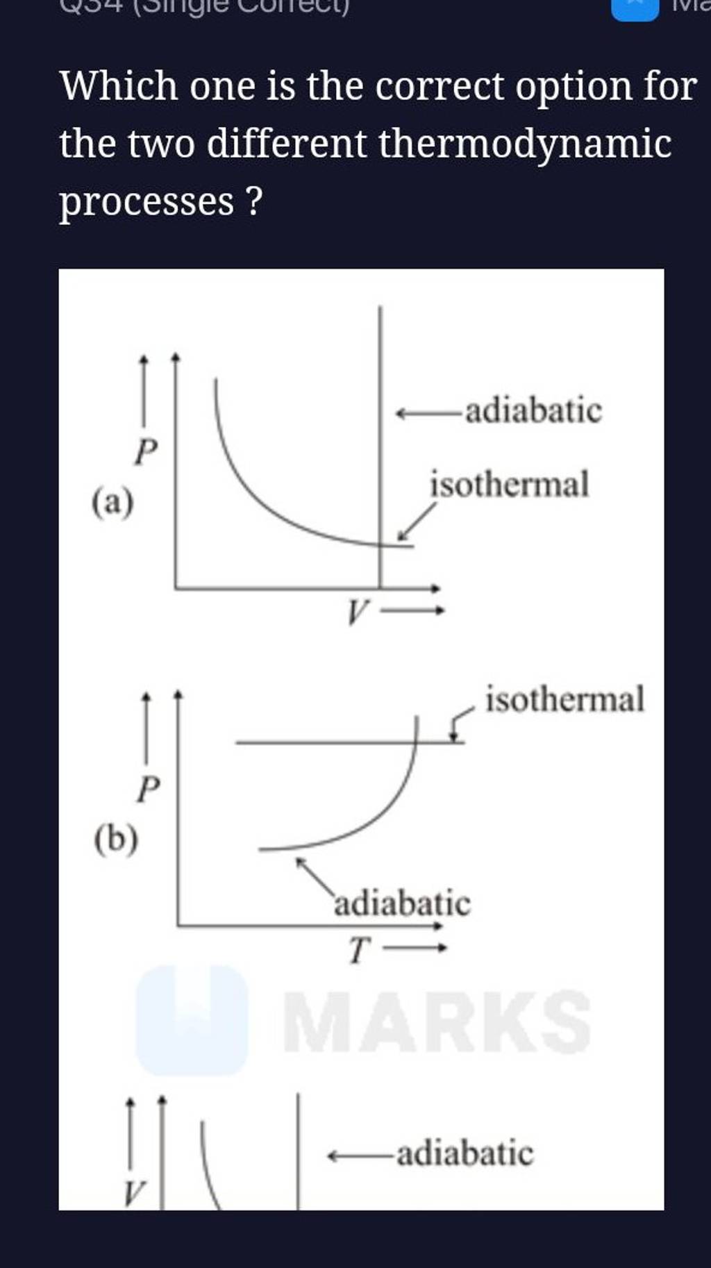 Which one is the correct option for the two different thermodynamic proce..