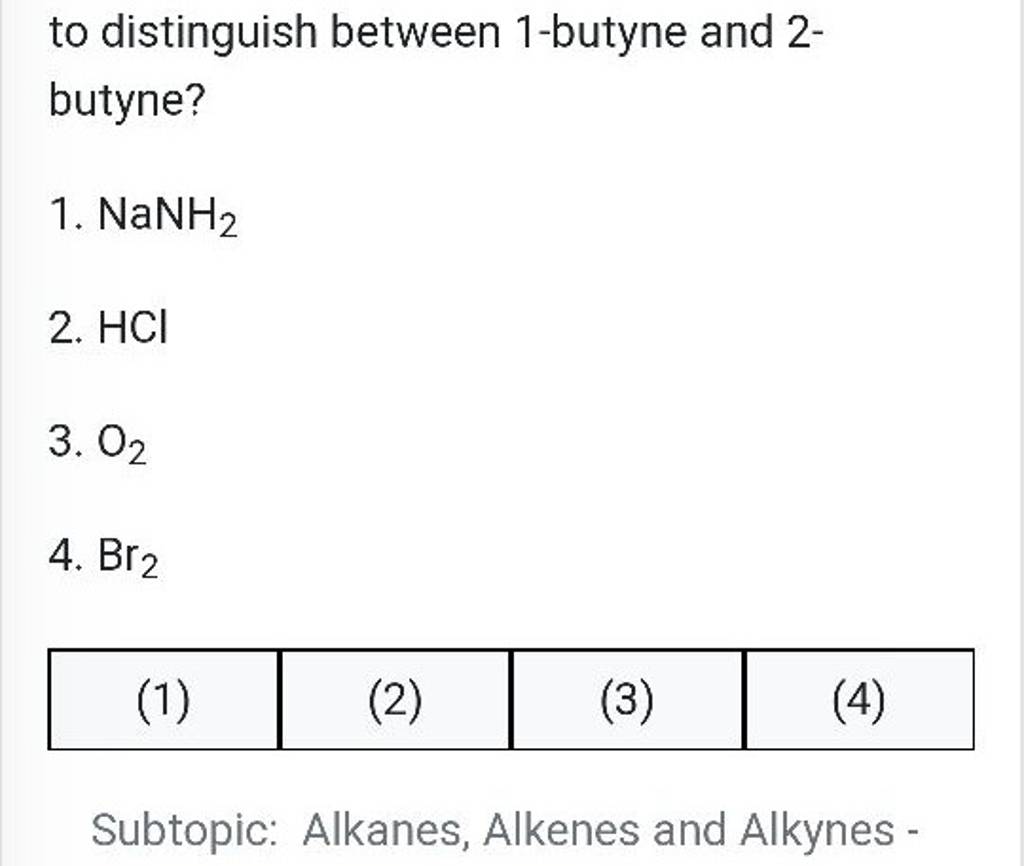 to distinguish between 1-butyne and 2butyne? | Filo