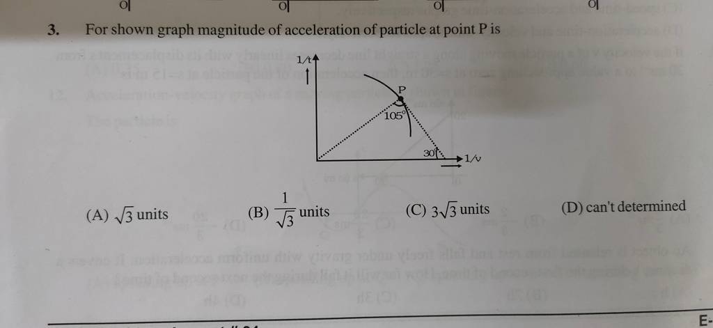 For shown graph magnitude of acceleration of particle at point P is | Filo