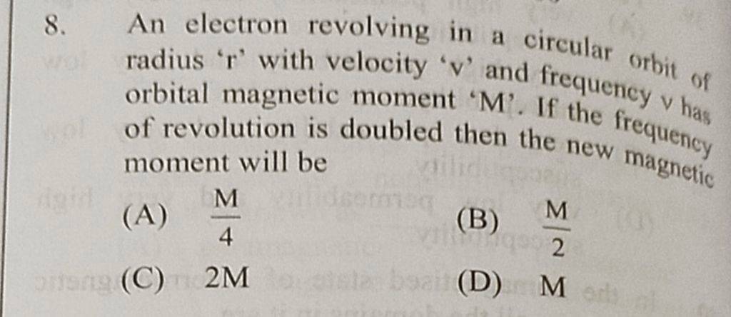 An Electron Revolving In A Circular Orbit Of Radius R With Velocity