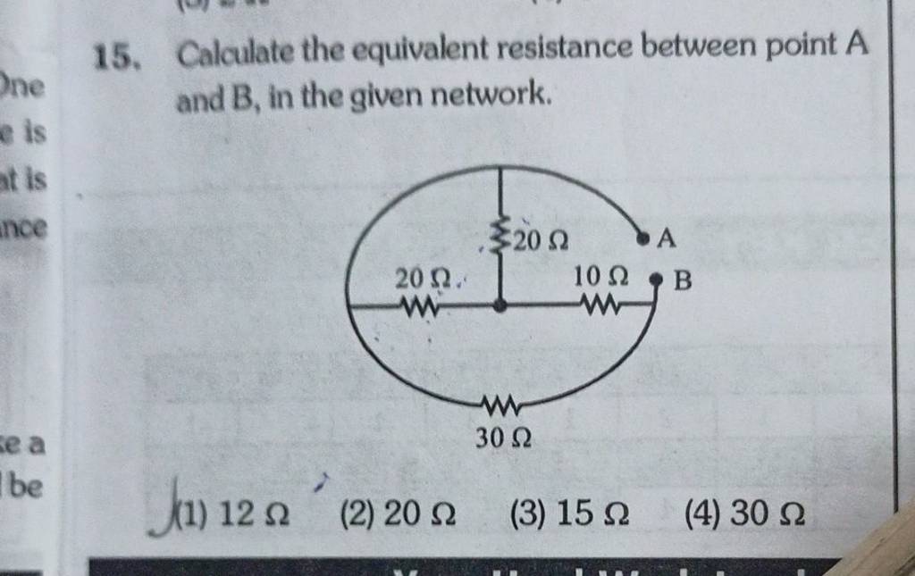 Calculate the equivalent resistance between point A and B, in the given n..