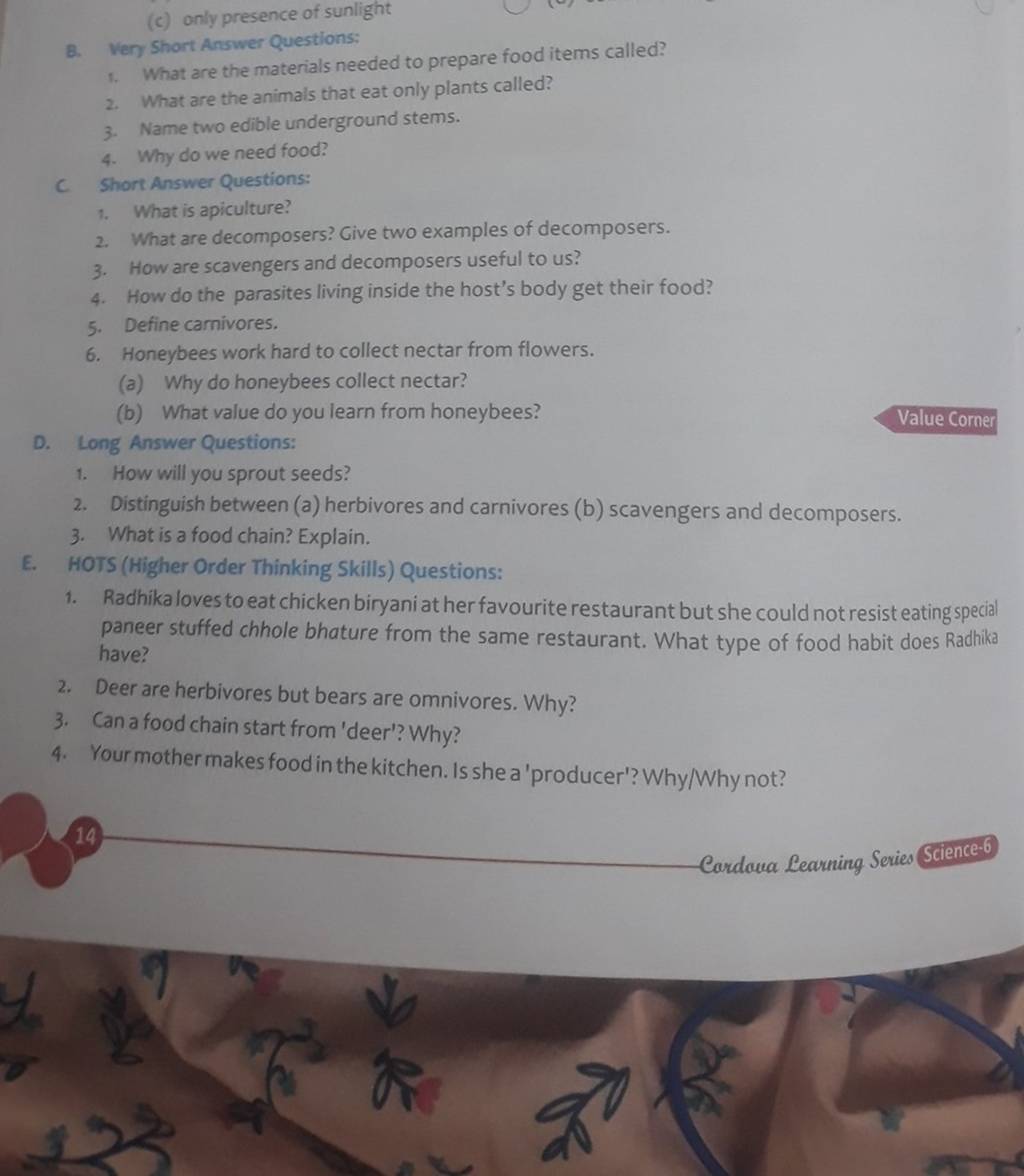 Very Short Answer Questions: very Short Answer Questions: | Filo