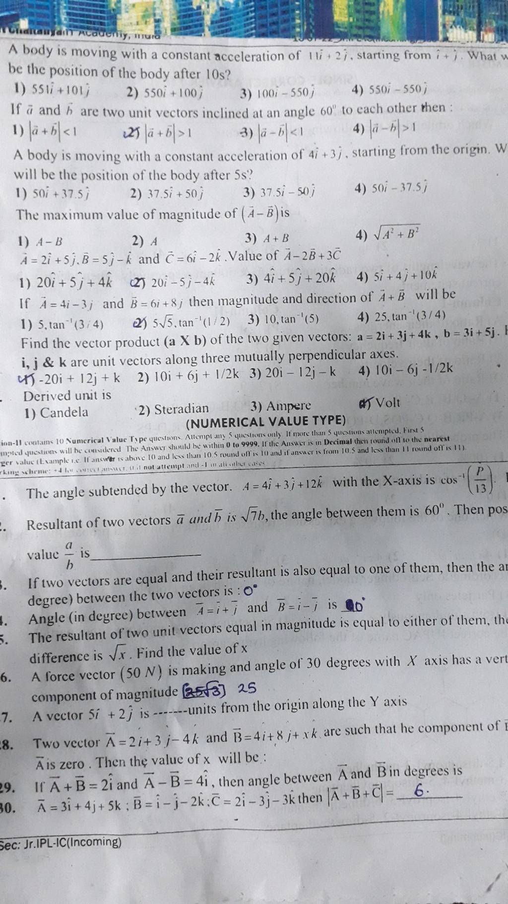 Find the vector product (aXb ) of the two given vectors: a=2i+3j+4k,b=3i+.. Find the vector product (aXb ) of the two given vectors: a=2i+3j+4k,b=3i+..