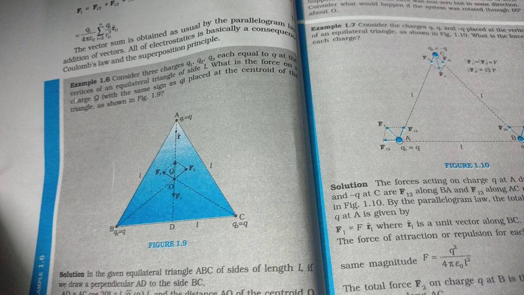 cach charge? Bxmple 1.6 Consider three charges q1 ,q2 :q3 each equal to cach charge? Bxmple 1.6 Consider three charges q1 ,q2 :q3 each equal to