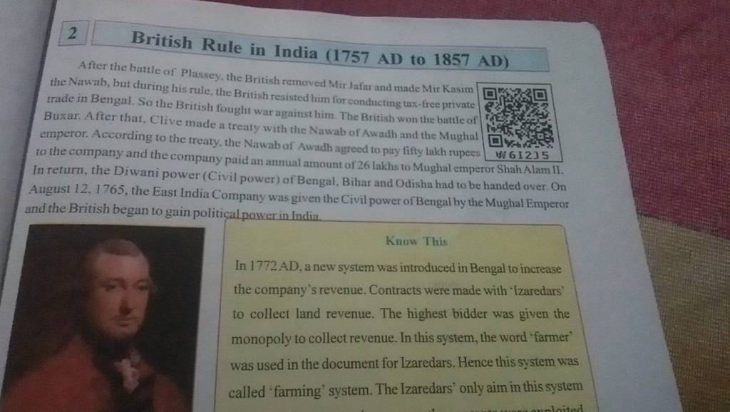 2 British Rule in India (1757AD to 1857AD) After the battle of Plassey, t..