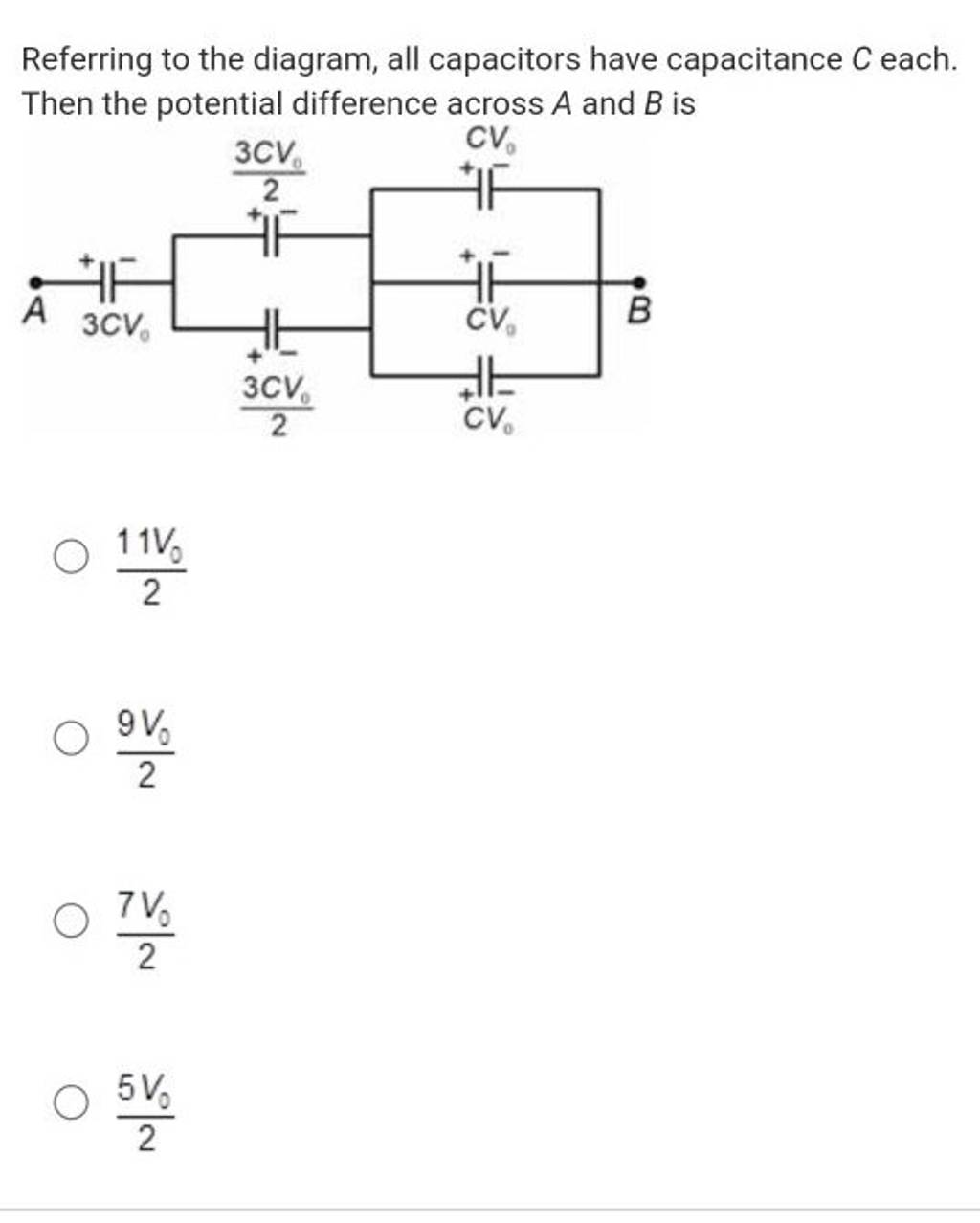 Referring to the diagram, all capacitors have capacitance C each. Then th.. Referring to the diagram, all capacitors have capacitance C each. Then th..