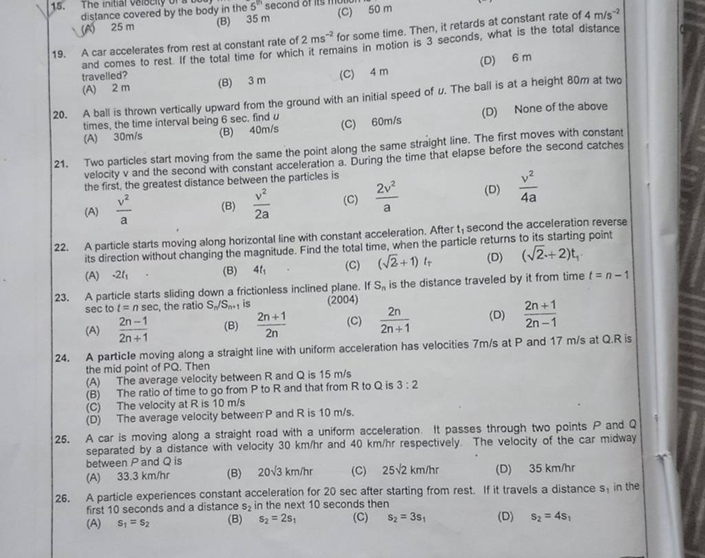 A Particle Starts Moving Along Horizontal Line With Constant Acceleration 0775