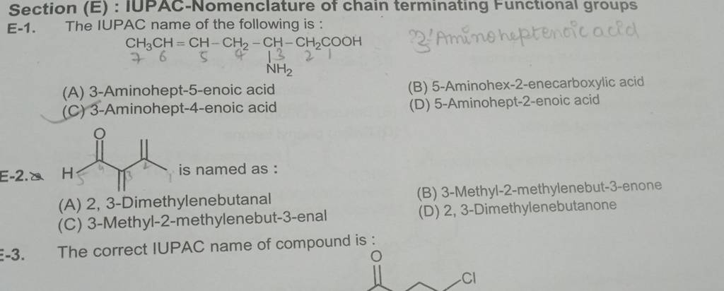 Section E Iupac Nomenclature Of Chain Terminating Functional Groups E