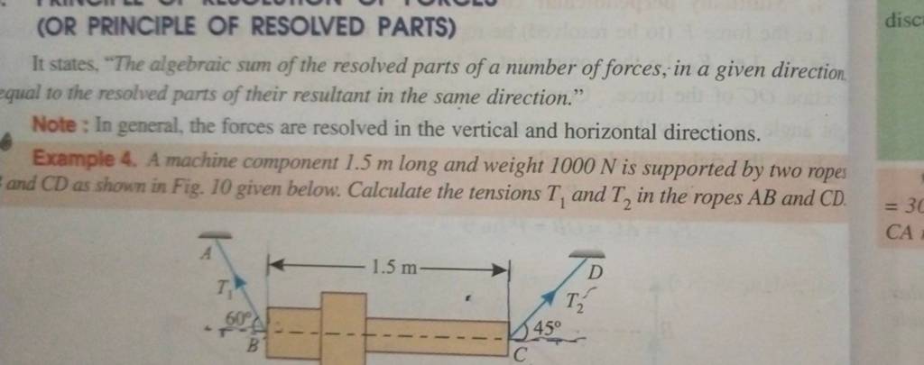 (OR PRINCIPLE OF RESOLVED PARTS) It states, (OR PRINCIPLE OF RESOLVED PARTS) It states,