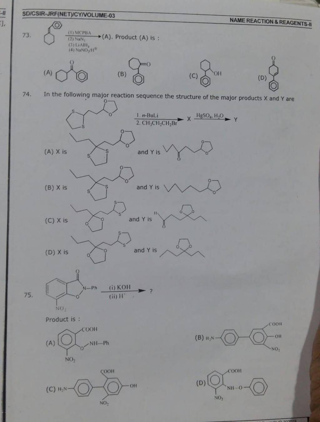 73. NAME REACTION \& REAGENTS-11 (3) LiAlH4 (4) NaNO2 H3 | Filo