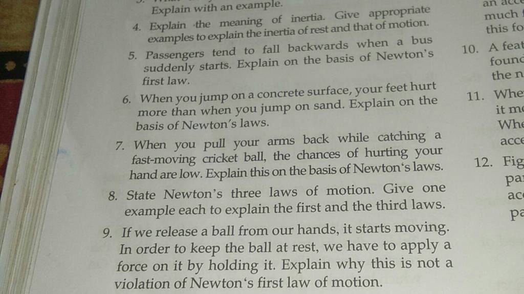 4. Explain the meaning of inertia. Give appropriate examples to explain t.. 4. Explain the meaning of inertia. Give appropriate examples to explain t..