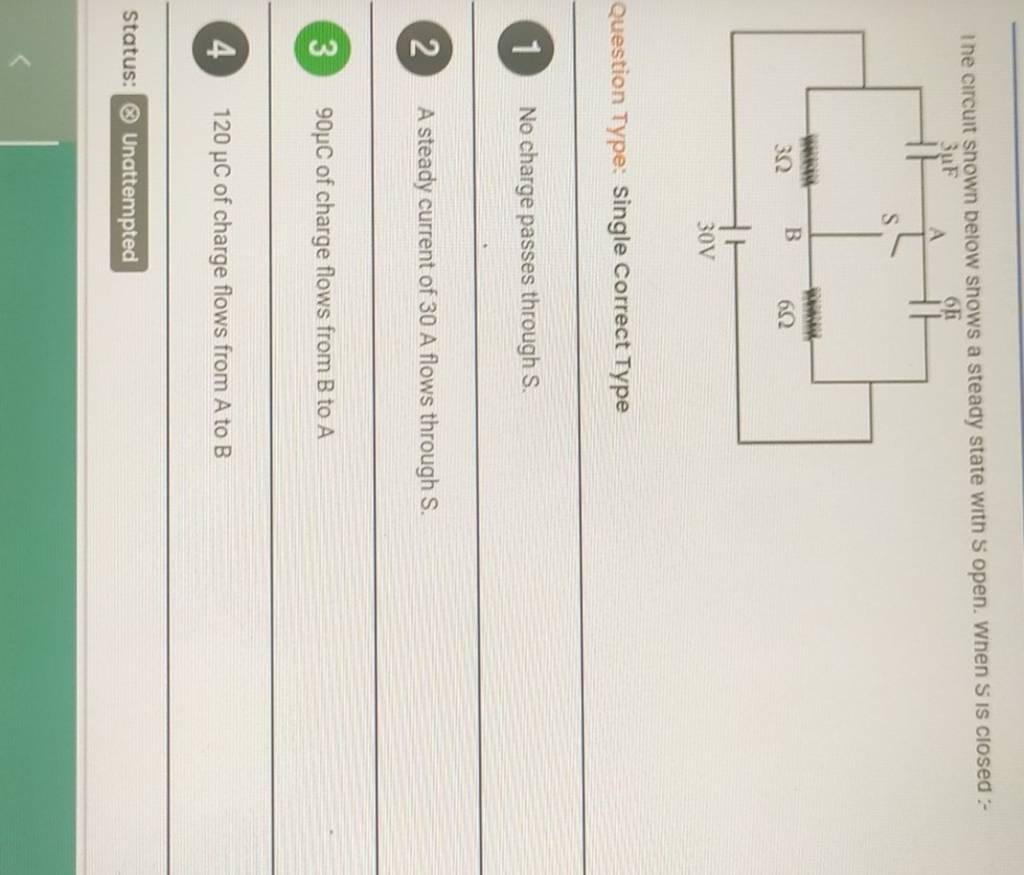 I Ne Circuit Shown Below Shows A Steady State With Open Whens Is Closed