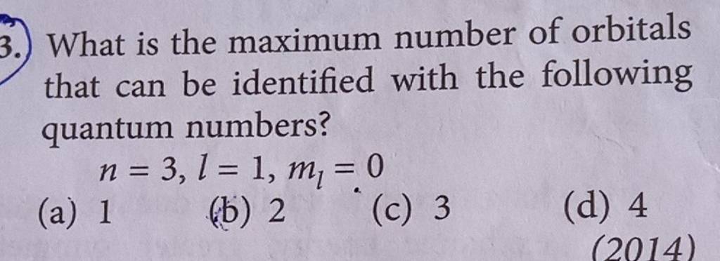 What is the maximum number of orbitals that can be identified with the fo..