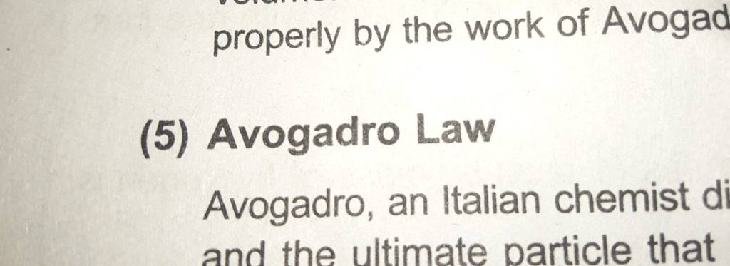 properly by the work of Avogad(5) Avogadro LawAvogadro, an Italian chemis..