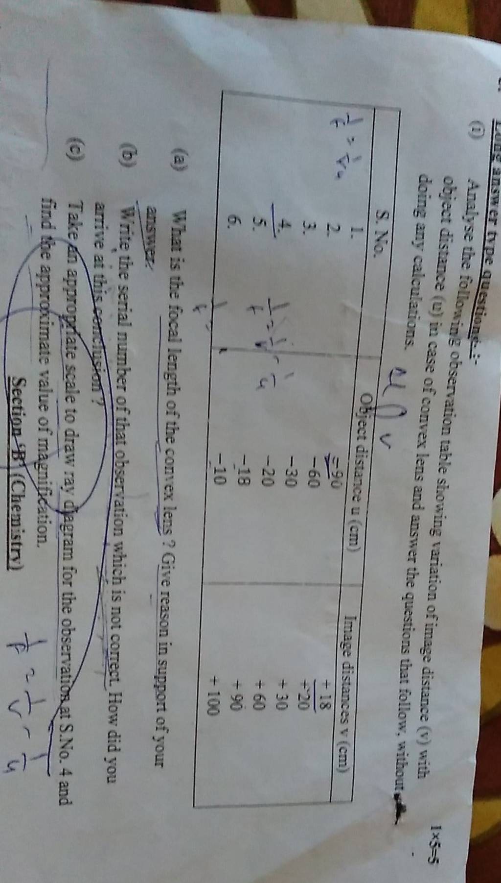 1×5 5 I Analyse The Following Observation Table Showing Variation Of Im