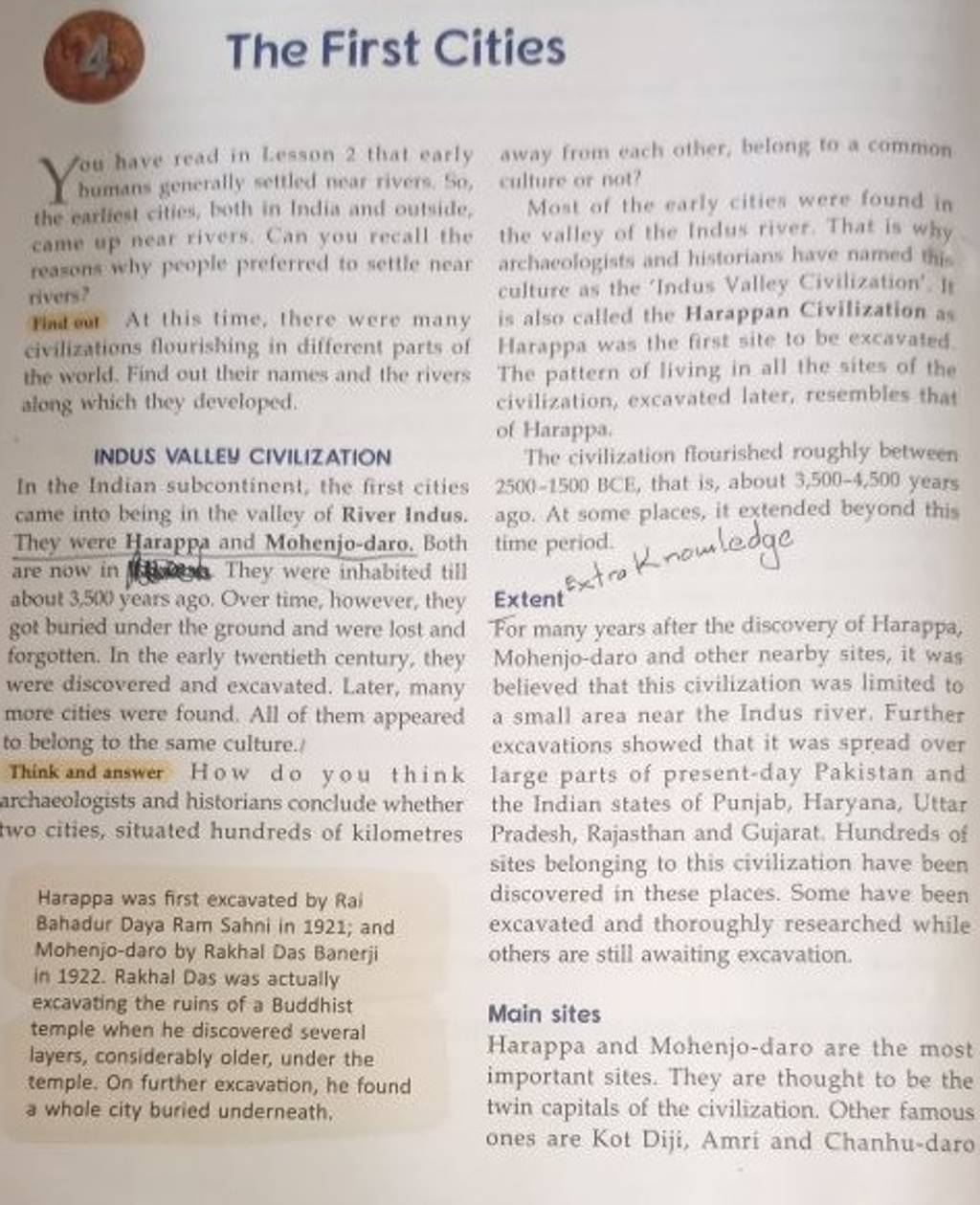 The First Cities ou have read in Lesson 2 that early away from each other..