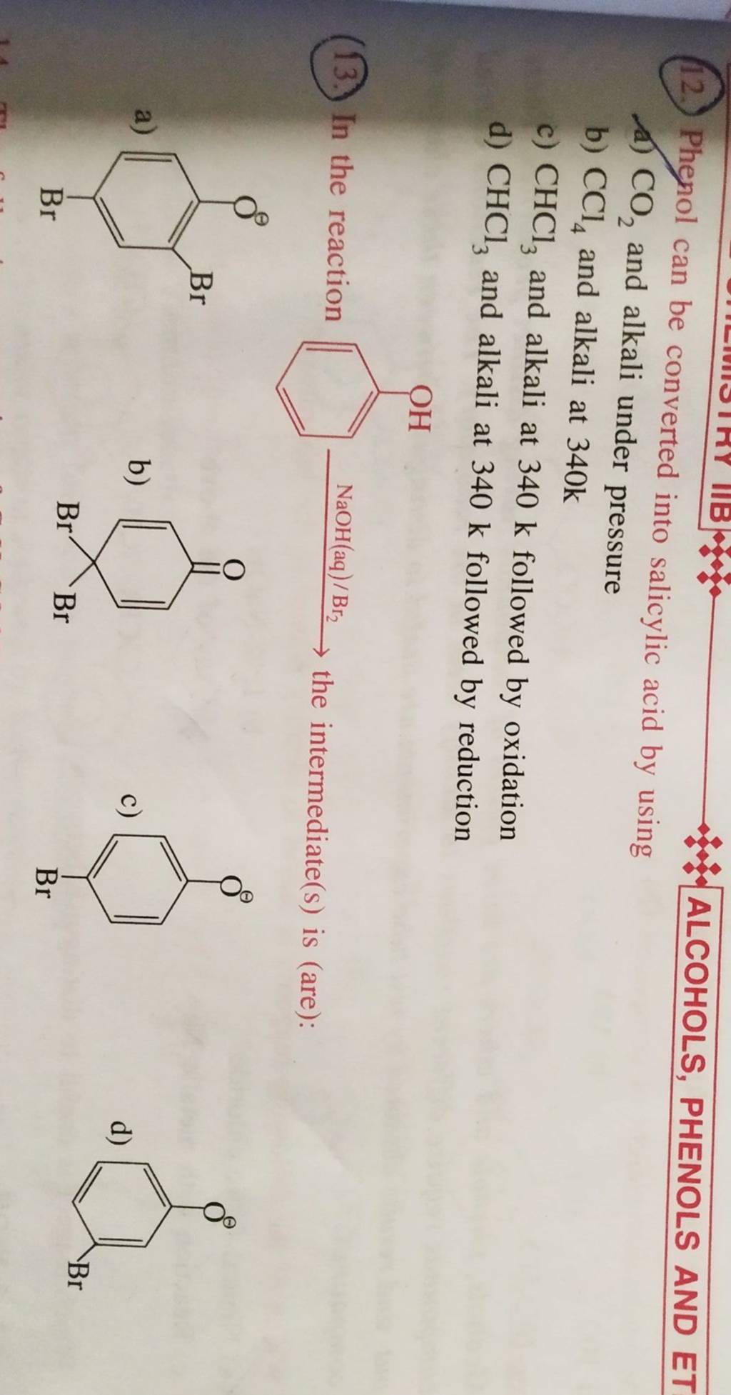 Phenol Can Be Converted Into Salicylic Acid By Using Alcohols Phenols An