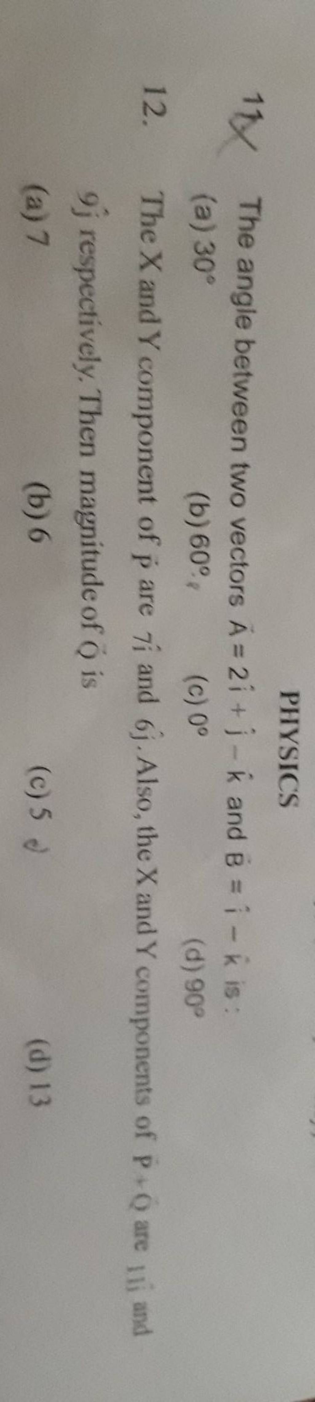 The X and Y component of P˙ are 7i^ and 6j^ . Also, the X and Y component..