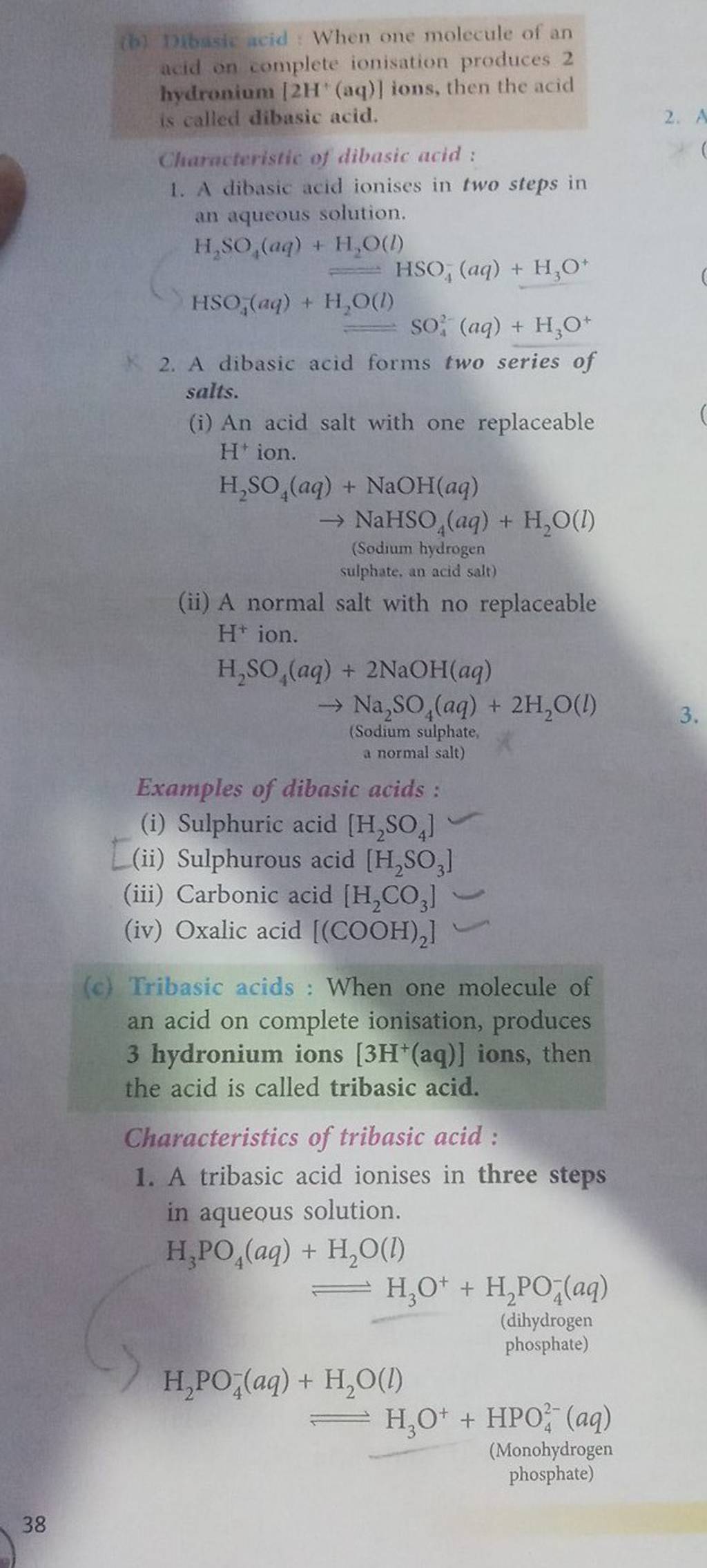 H2 SO4 (aq)→ +2NaOHa(aq)Na2 SO4 (aq)+2H2 O(l) a normal salt) Examples of..