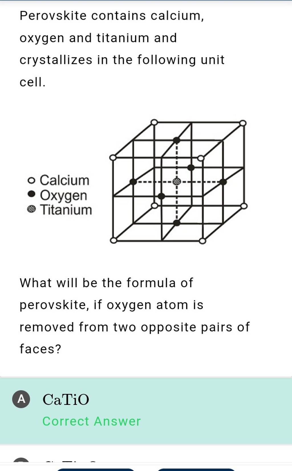 oxygen and titanium and crystallizes in the following unit cell. | Filo