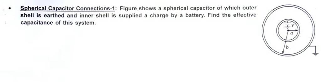 - Spherical Capacitor Connections-1: Figure shows a spherical capacitor o..