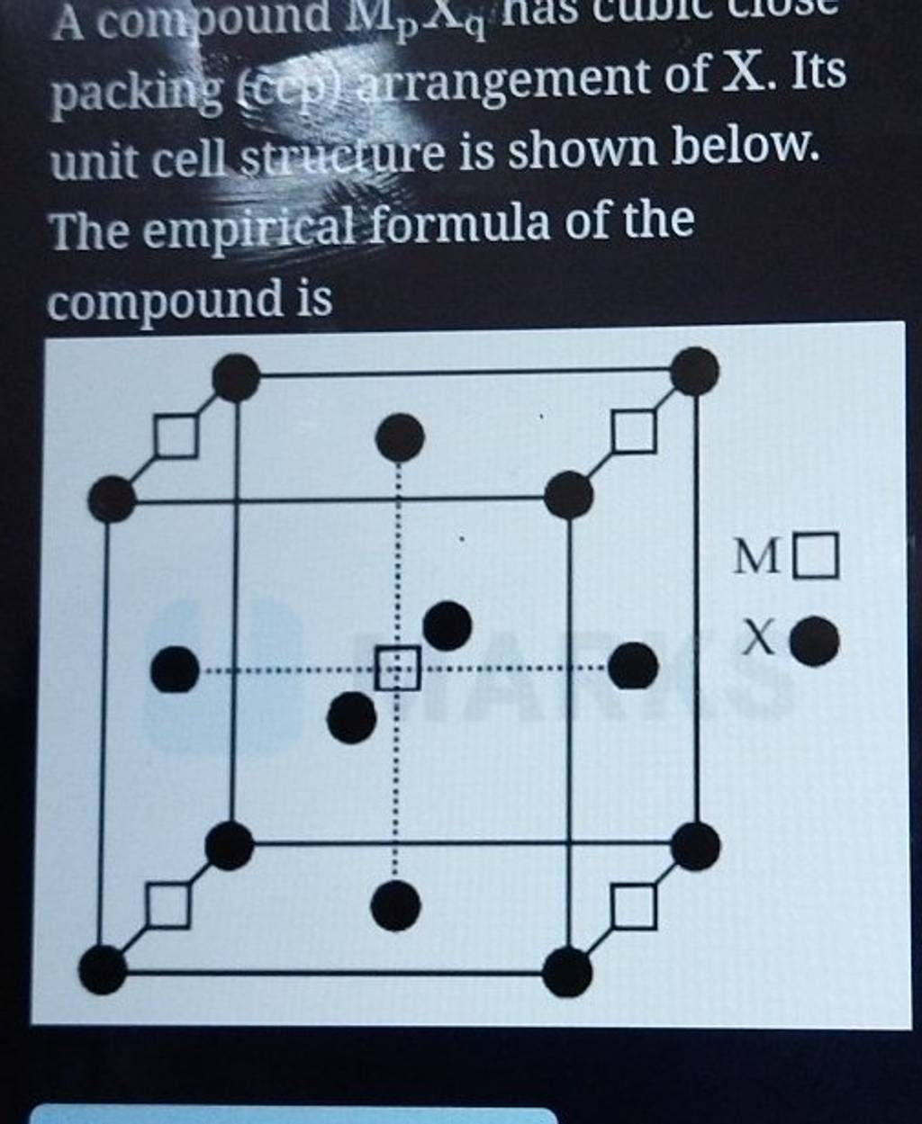 A compound Mp λq nas packing (eces) arrangement of X. Its unit cell stre..