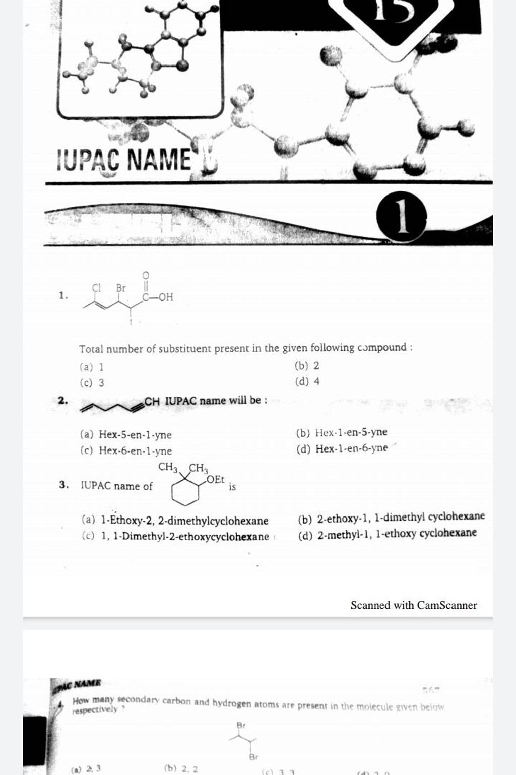 2. CH IUPAC name will be : | Filo
