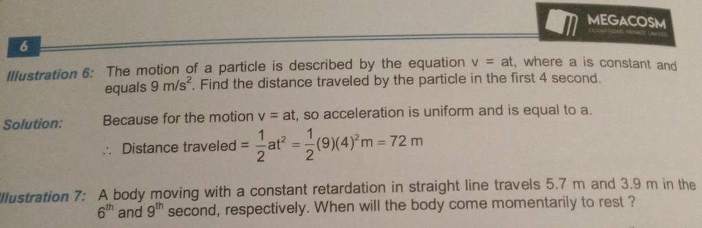 6 MEGACOSM IIIustration 6: The motion of a particle is described by the e..