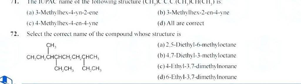 Select the correct name of the compound whose structure is | Filo