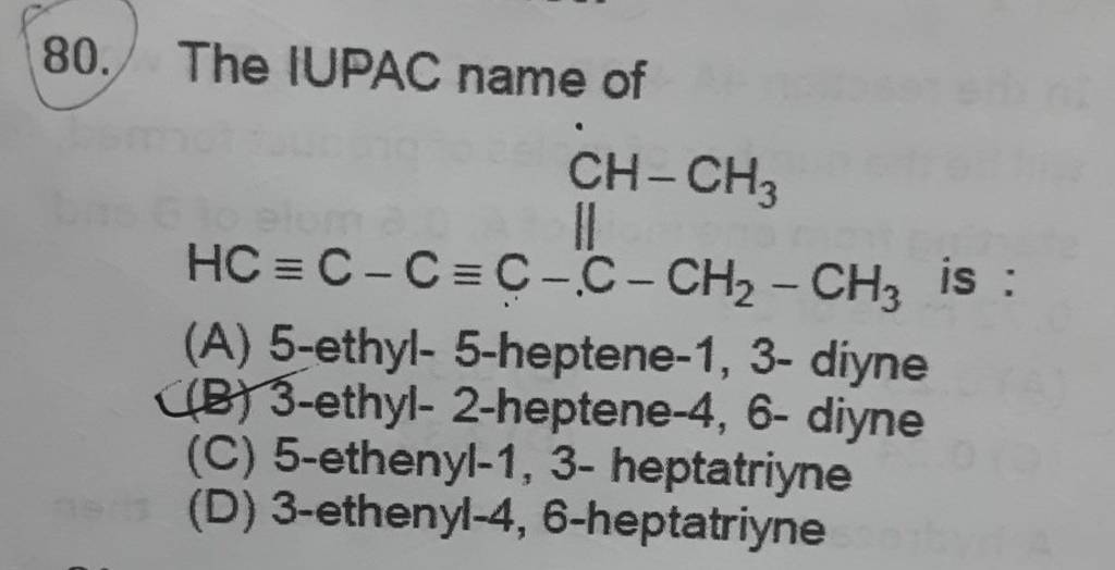 The IUPAC name of is : | Filo