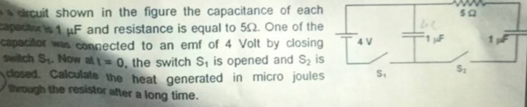 s ercuit shown in the figure the capacitance of each apacosits 1μF and re.. s ercuit shown in the figure the capacitance of each apacosits 1μF and re..