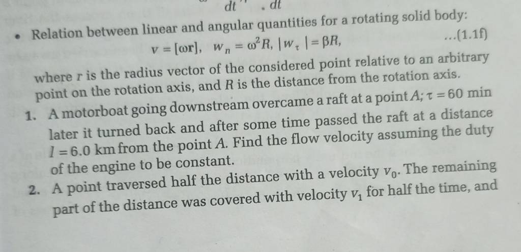 - Relation between linear and angular quantities for a rotating solid bod..