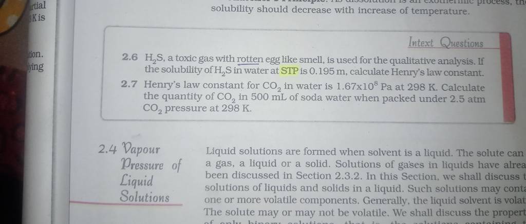 Solubility Should Decrease With Increase Of Temperature Filo 4738