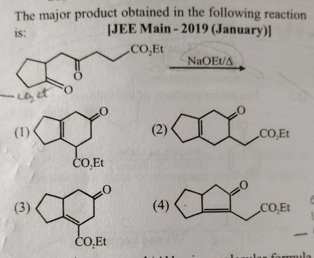 The major product obtained in the following reaction is: [JEE Main - 2019..