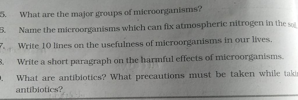 5. What are the major groups of microorganisms? | Filo