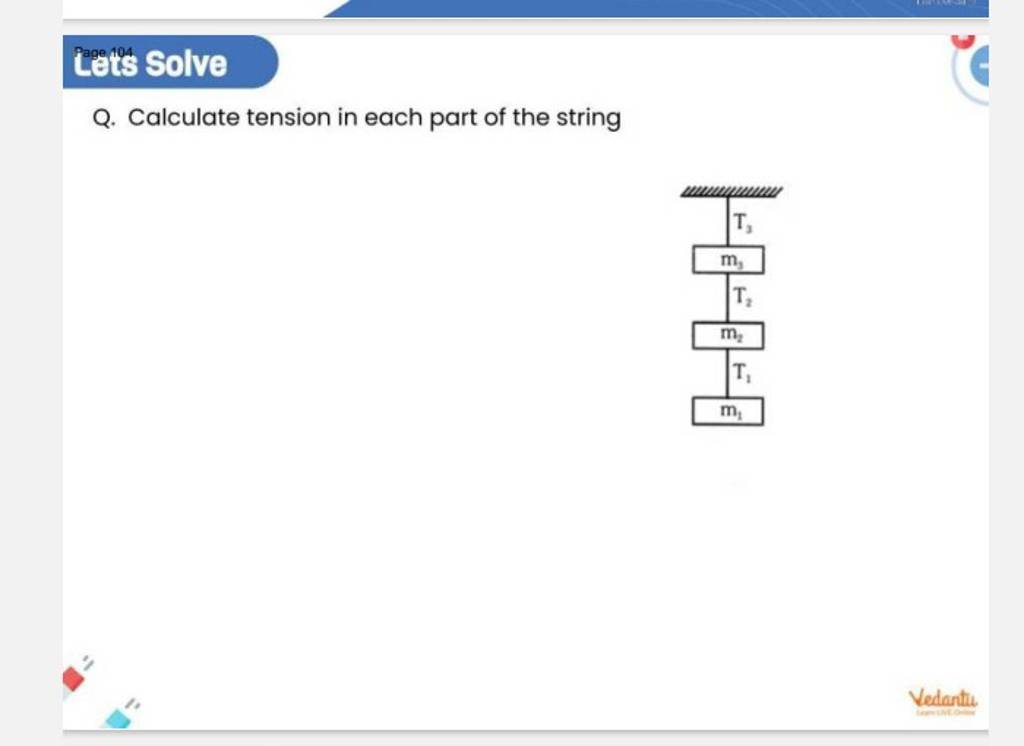 regits Solve Q. Calculate tension in each part of the string Vedantu