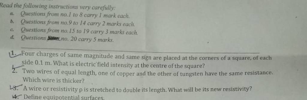 Read the following instructions very carefully: | Filo