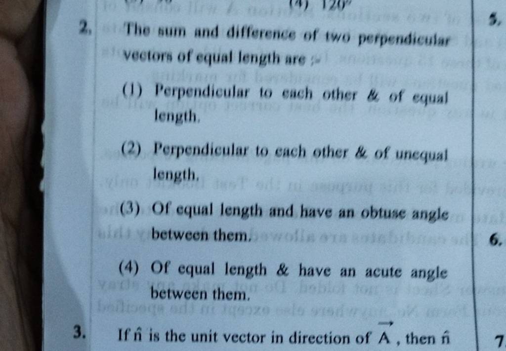 The sum and difference of two perpendicular vectors of equal length are