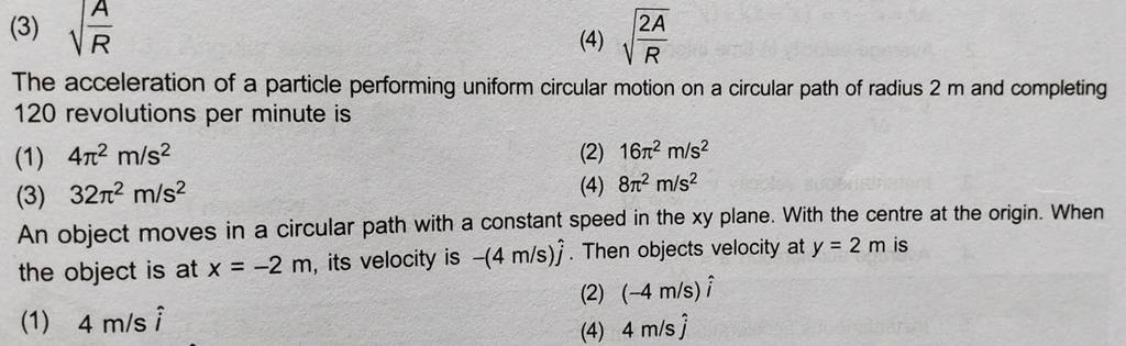 The Acceleration Of A Particle Performing Uniform Circular Motion On A Ci