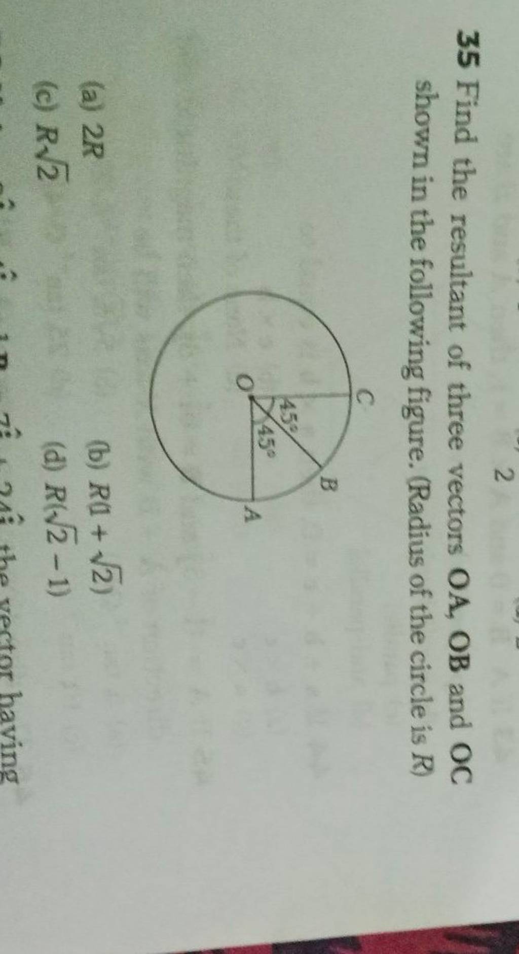 35 Find the resultant of three vectors OA,OB and OC shown in the followin.. 35 Find the resultant of three vectors OA,OB and OC shown in the followin..