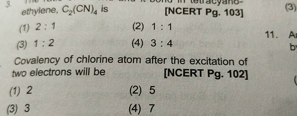 Covalency of chlorine atom after the excitation of two electrons will be