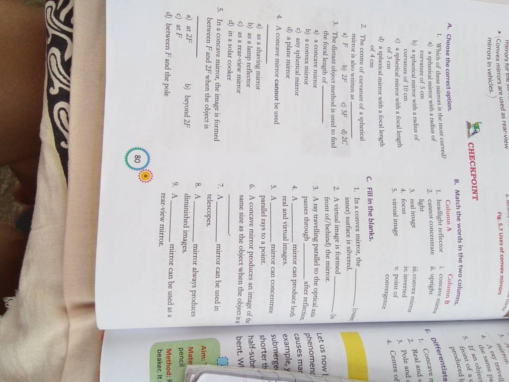 - CHECKPOINT B. Match the words in the two columns. A. Choose the correct..