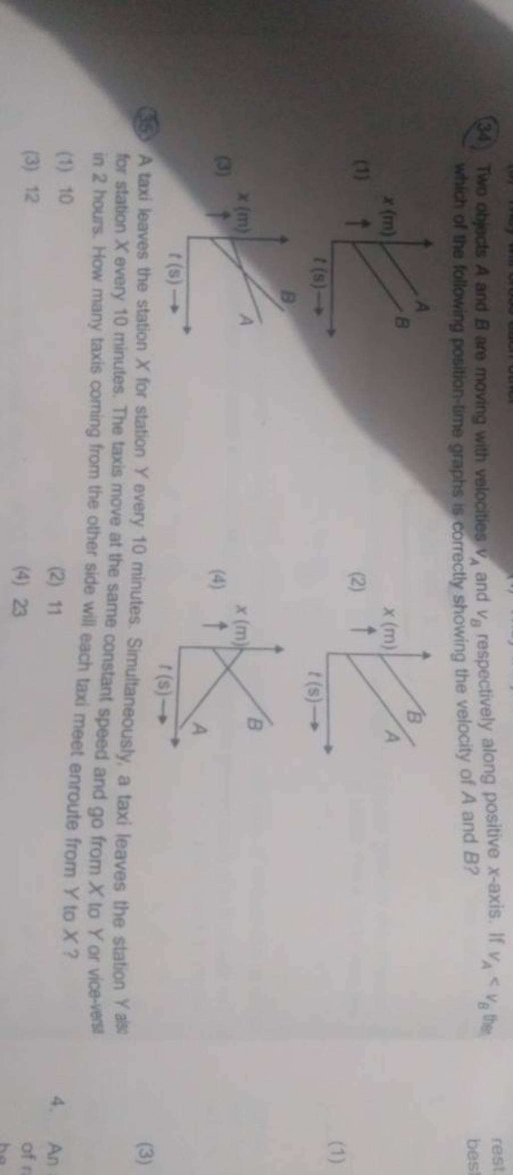 Two objects A and B are moving with velocities vA and vB respectively