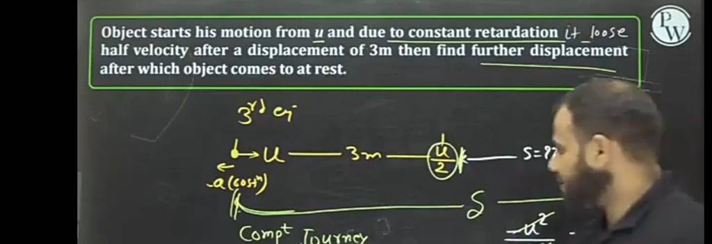 Object Starts His Motion From U And Due To Constant Retardation It Loose