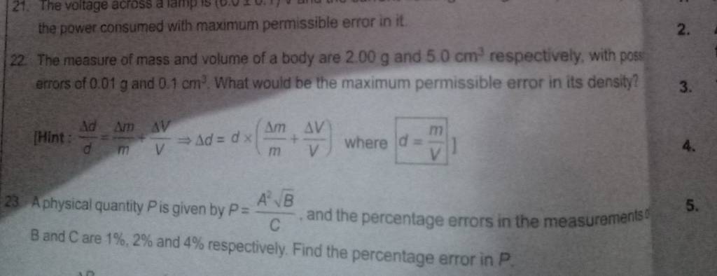 the power consumed with maximum permissible error in it. | Filo