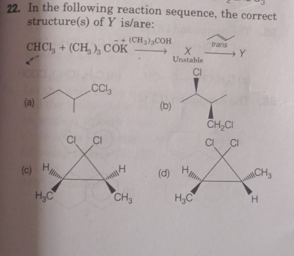 In The Following Reaction Sequence The Correct Structure S Of Y Is Are
