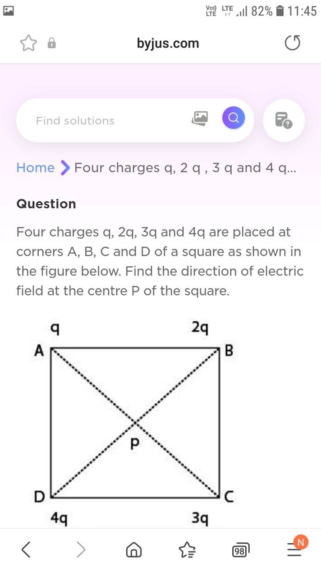 Home > Four charges q,2q,3q and 4q… Question Four charges q,2q,3q and 4q